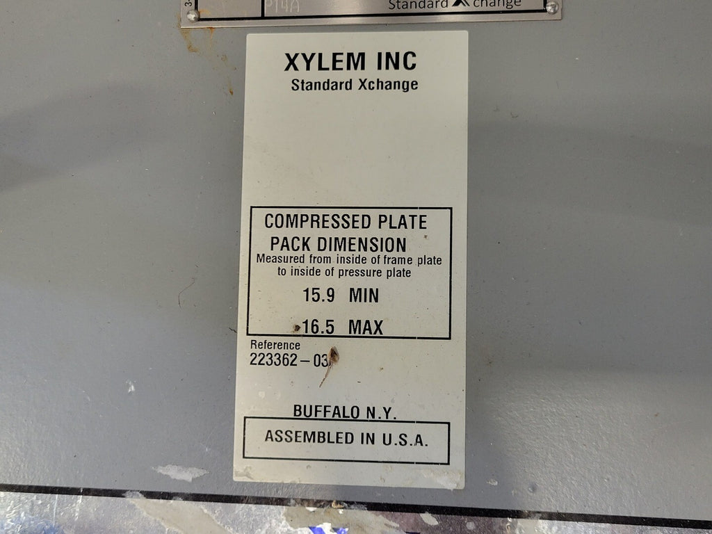 XYLEM 2015 Plate & Frame Heat Exchanger 16.5 in. Plate Pack