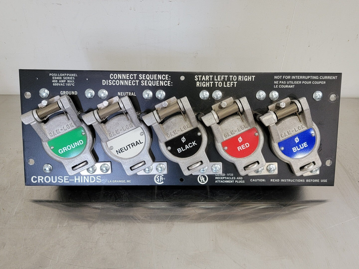 CROUSE-HINDS Posi-Lok 5 POS Female Panel E0400-1687 400A 600V