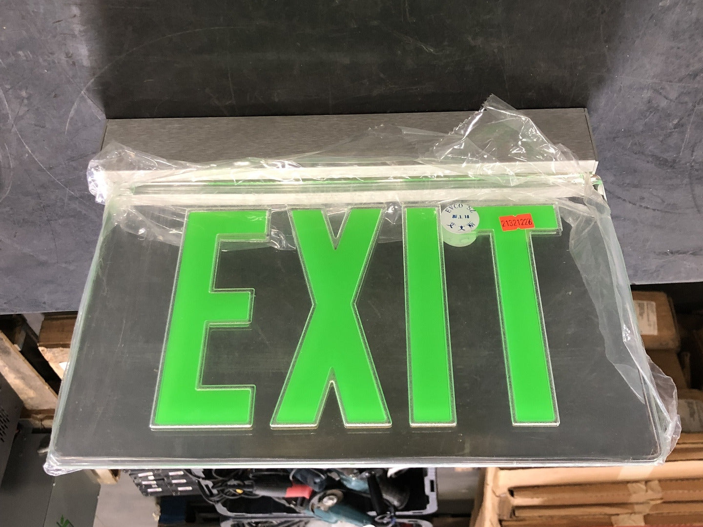 LITHONIA LIGHTING LED Edge Lit Emergency Exit Sign LRP 1 GMR 120/277 PNL