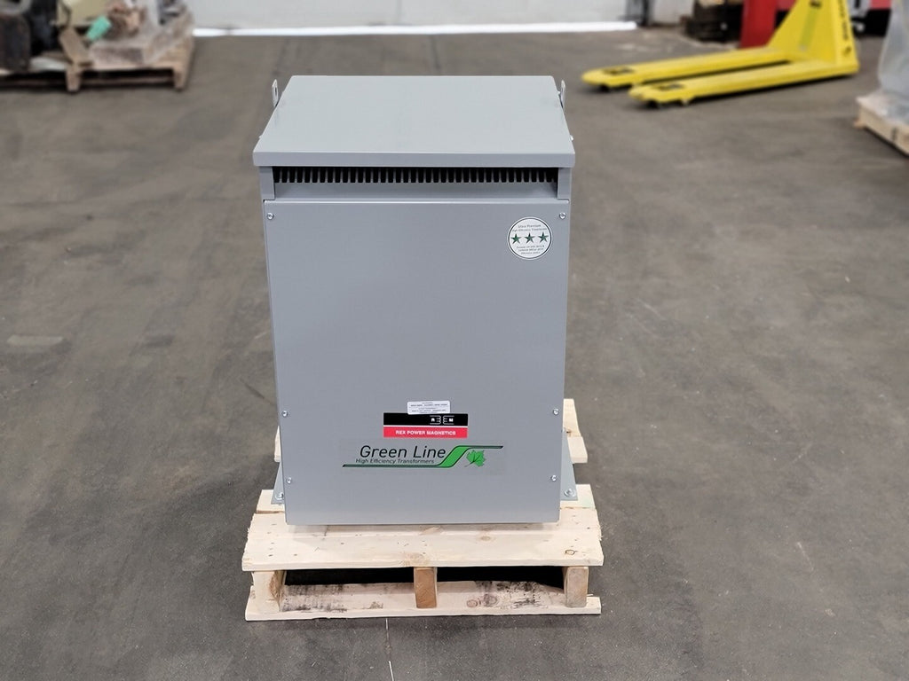 REX POWER MAGNETICS 30 kVA Transformer, 600V pri. volts, 120/208Y sec ...