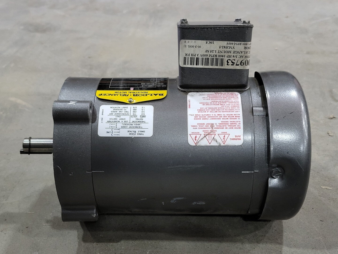 3/4 hp Electric Motor 1725RPM, 575V, 3ph VM3542-5