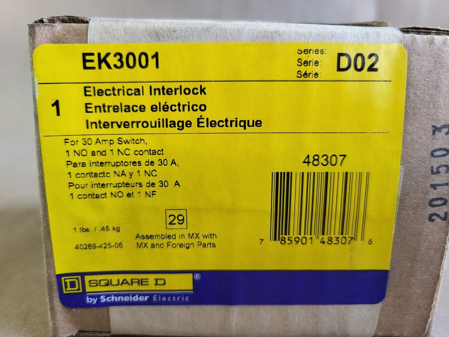 Interlock Switch Kit EK3001, 30 Amp