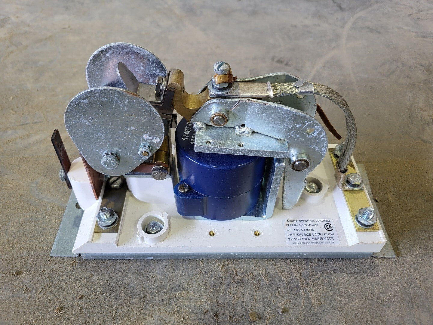 HUBBELL Type 5210 Size 4 Contactor HC59345-603, 230 VDC, 150 A