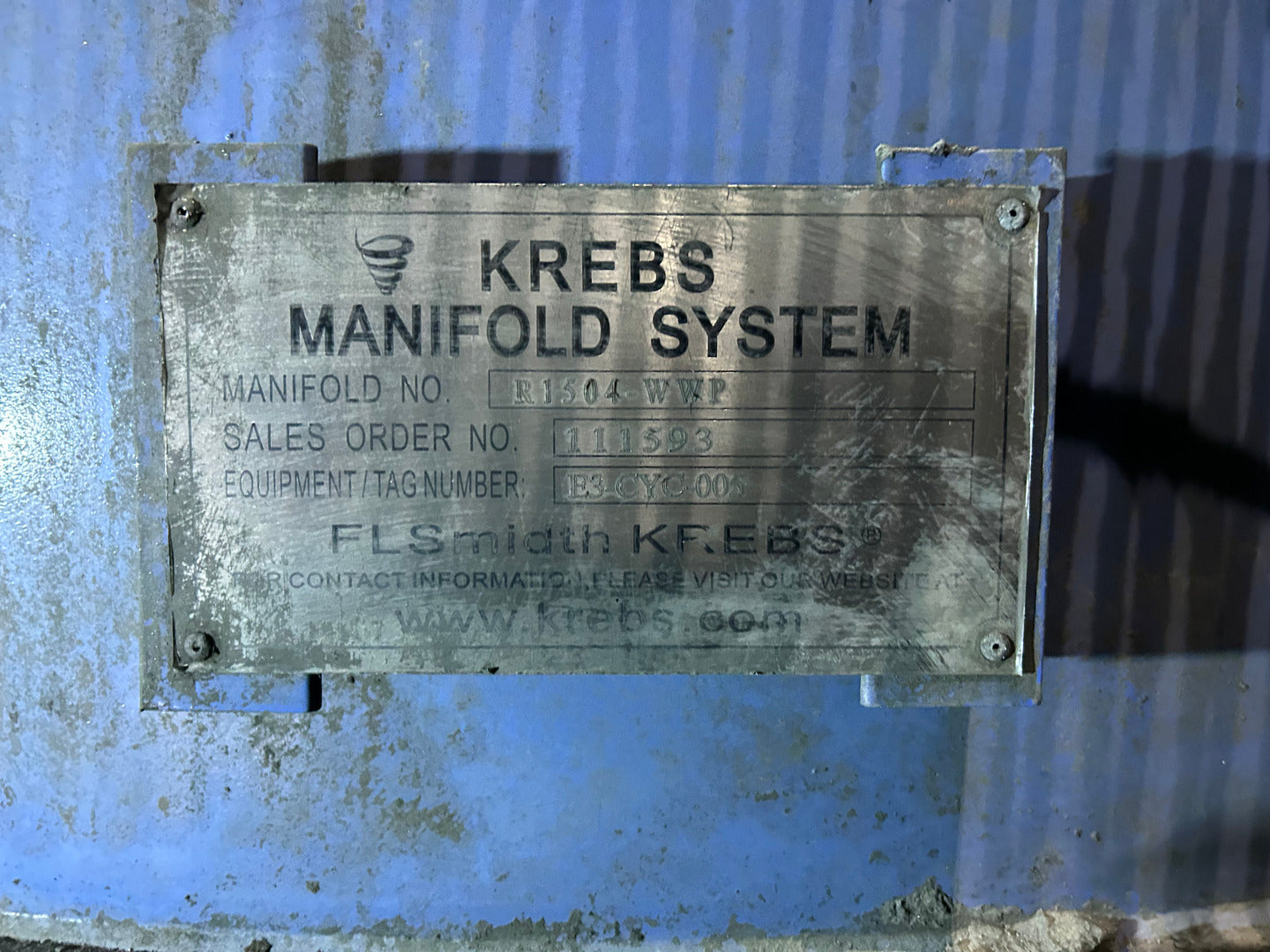 KREBS Hydrocyclone Manifold System w/ 4 x Cyclones GMAX15-20-3229