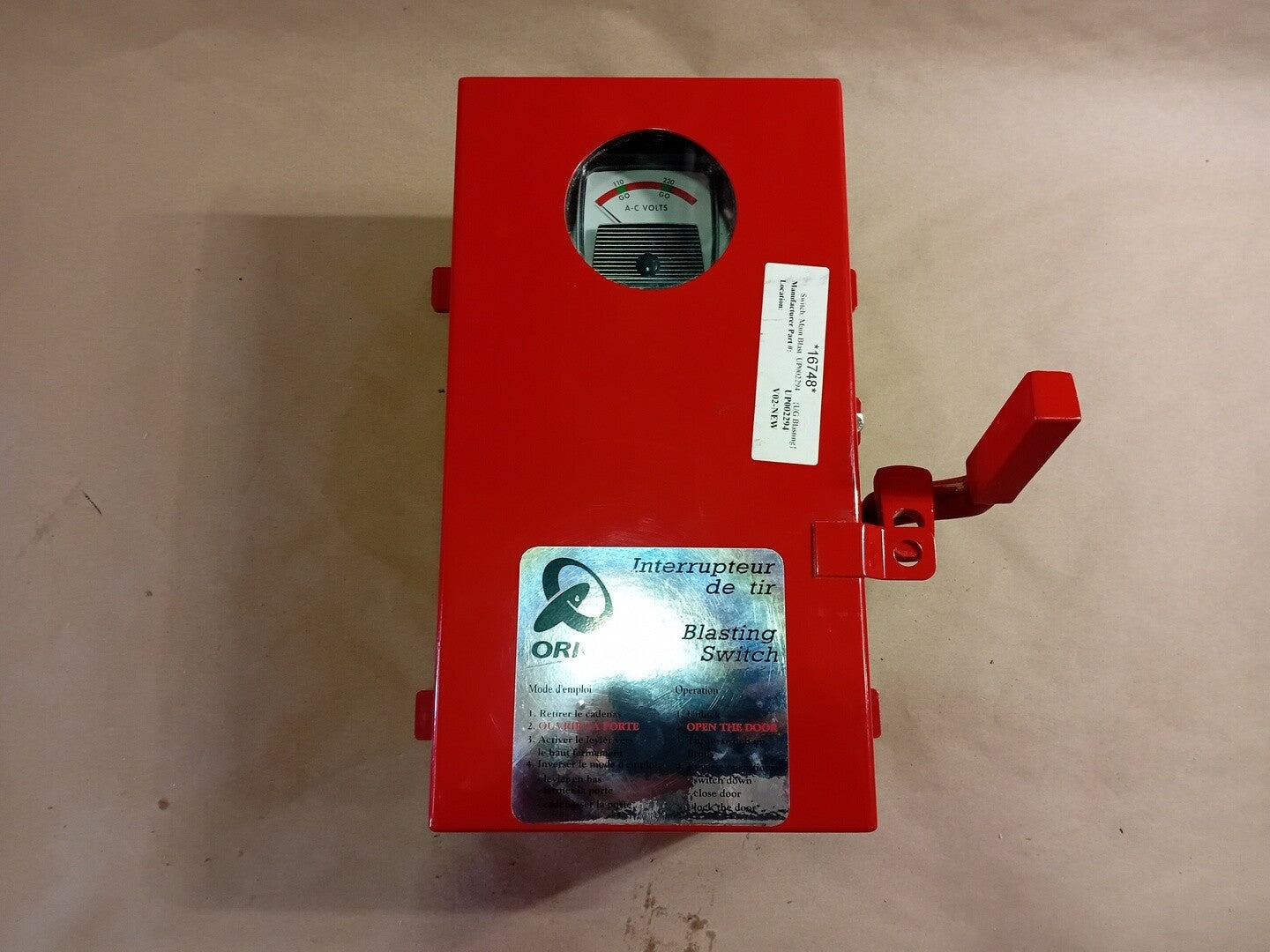 Orica Main Blasting Switch UP002294