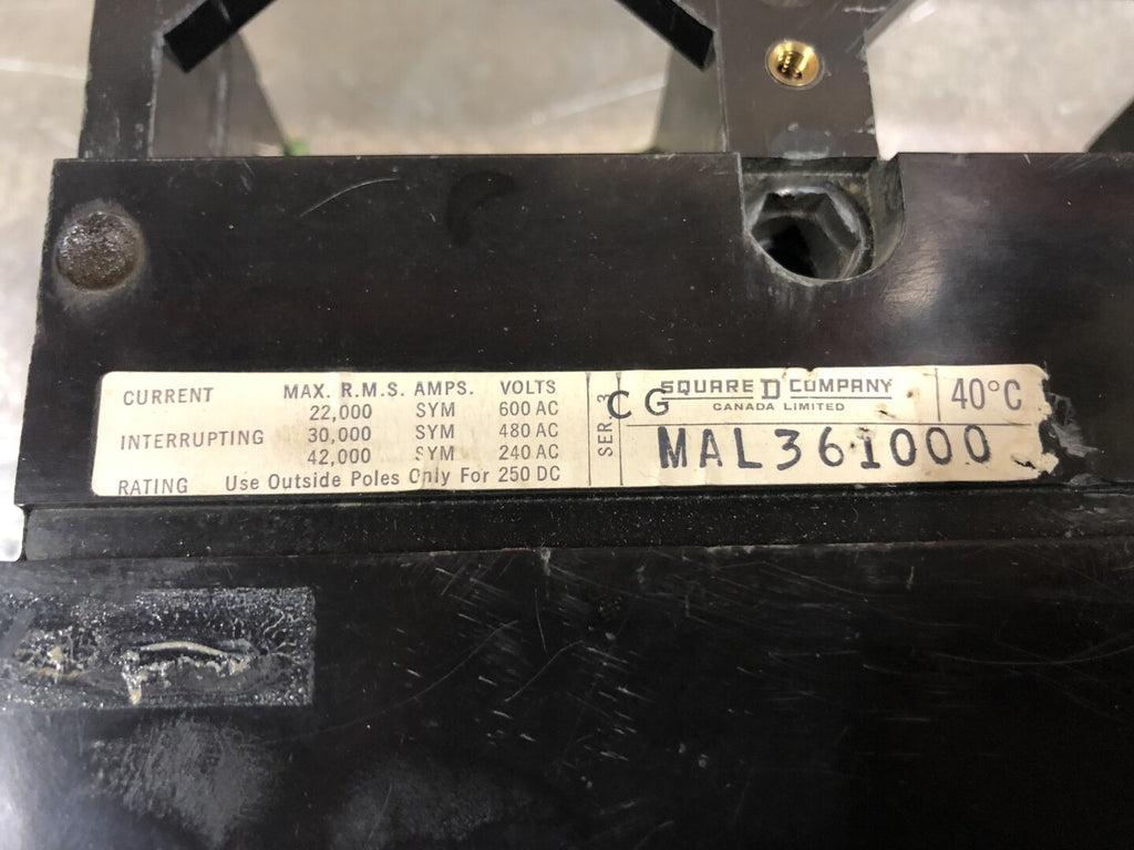 SQUARE D 1000 Amp, 3 Pole, 600 volts Circuit Breaker MAL361000