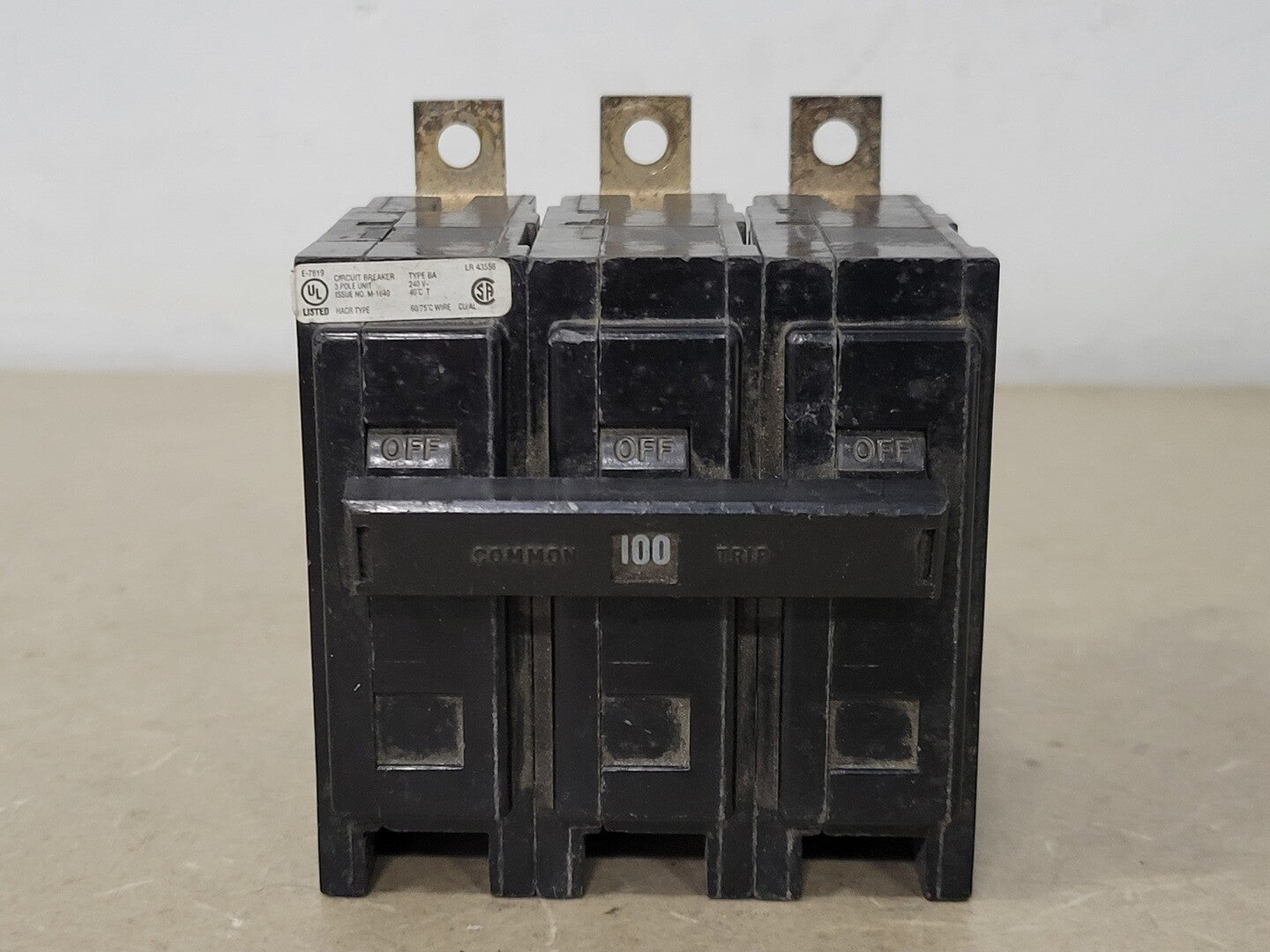 EATON 100 Amp, 3 Pole, 240 Volts Circuit Breaker BAB3100H