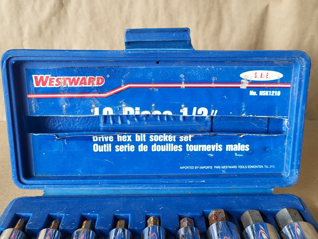 WESTWARD 10 Piece - 1/2" Drive Hex Bit Socket Set HSK1210