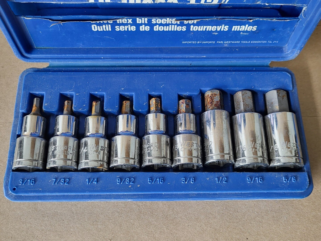WESTWARD 10 Piece - 1/2" Drive Hex Bit Socket Set HSK1210