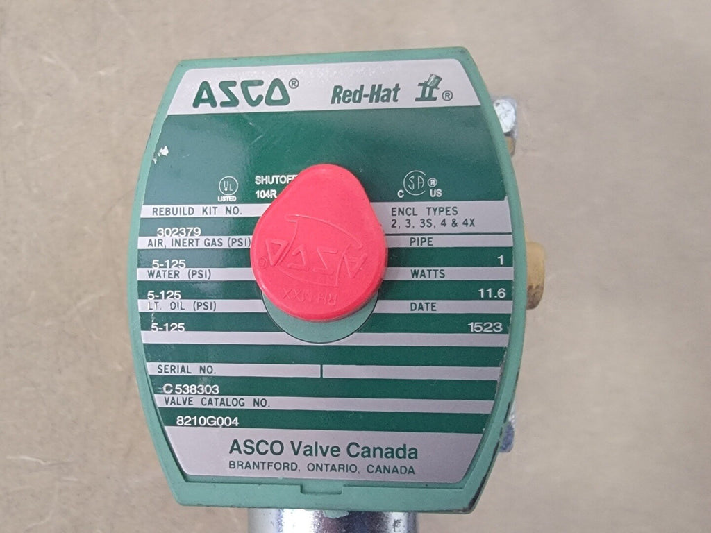 ASCO 1" NPT, 2-Way Solenoid Valve 8210G004