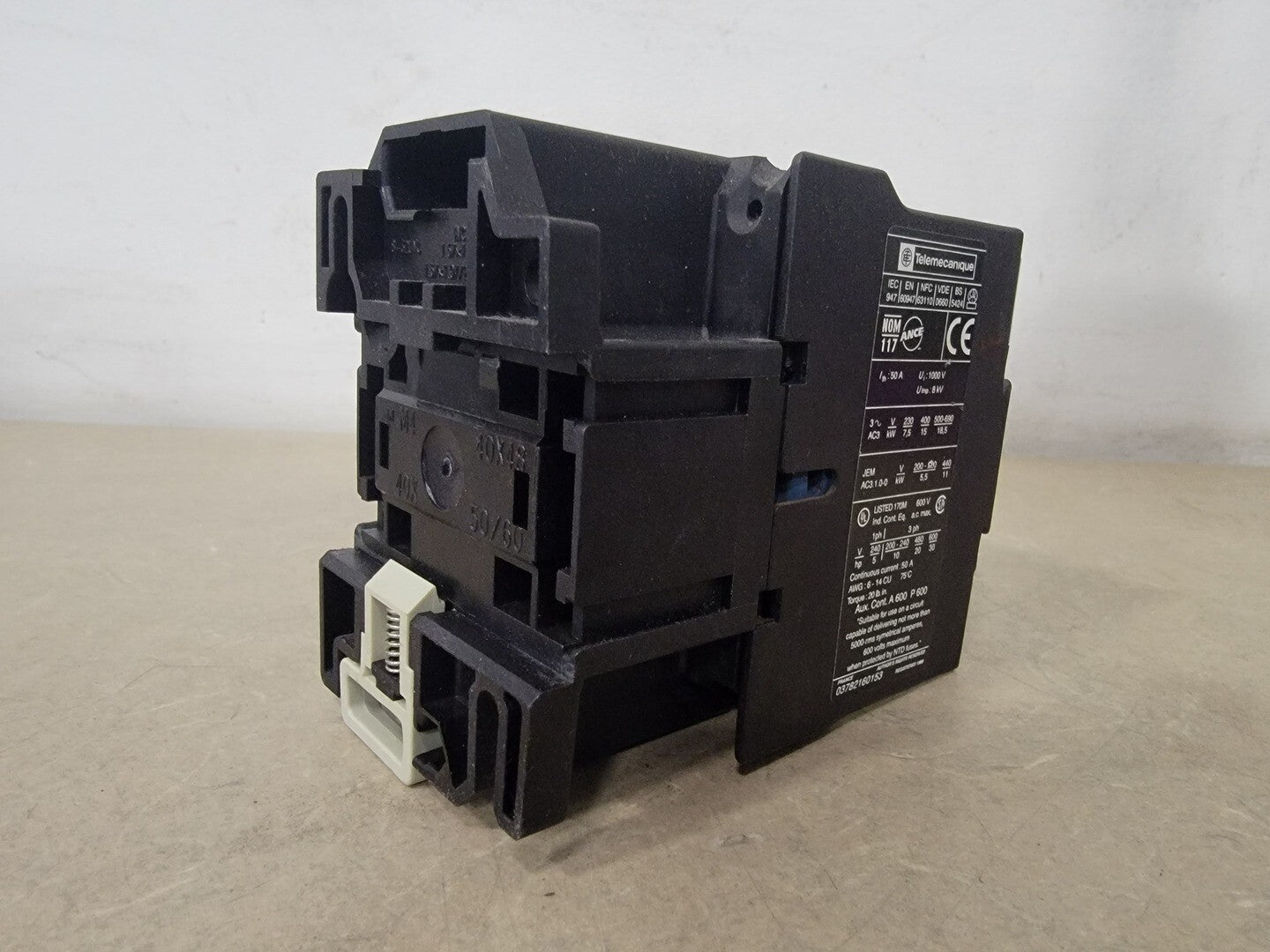 TELEMECANIQUE Contactor LC1D3210, 50A, 600V, 30HP