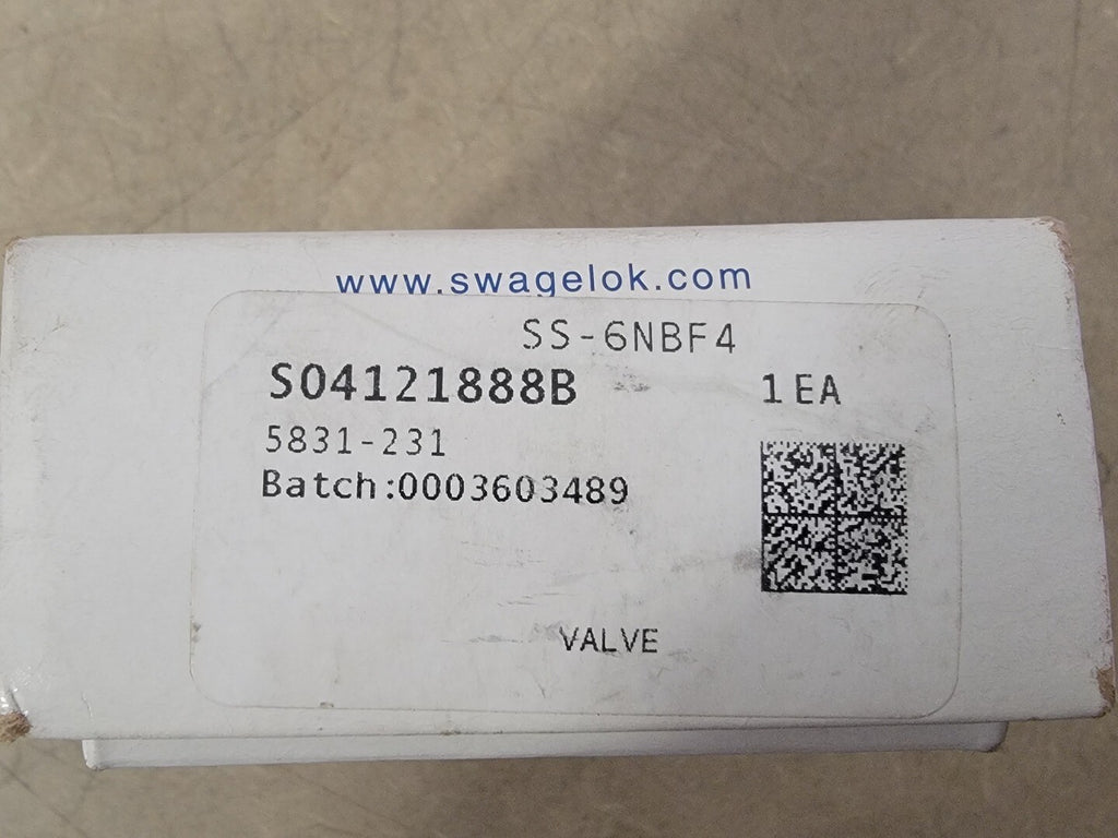 SWAGELOK 6000PSIG 100F Union Bonnet Needle Valve SS-6NBF4