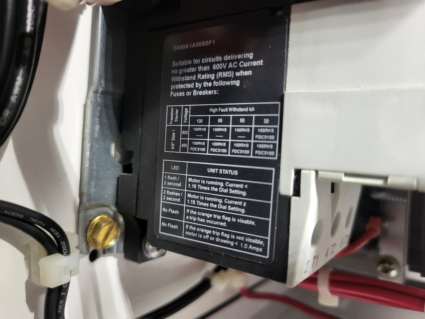 EATON MCC Unit 2 hp, 480V, 3 PH