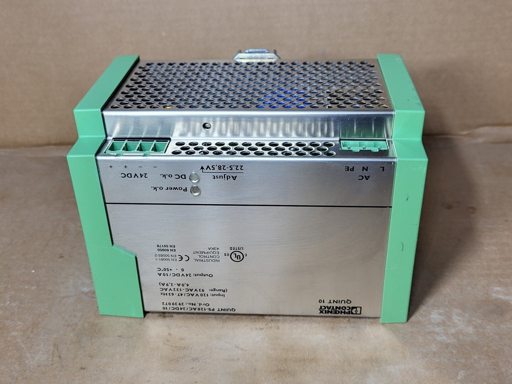 PHOENIX CONTACT 10 Amp, 24 VDC Power Supply Unit QUINT-PS-120AC/24DC/10
