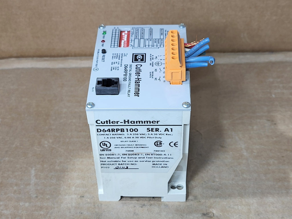 CUTLER-HAMMER Digital Ground Fault Relay D64RPB100