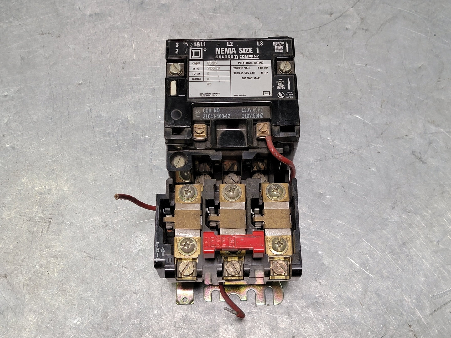 SQUARE D 10 hp, NEMA Size 1, 110/120 VAC Coil Non-Reversing Starter ...