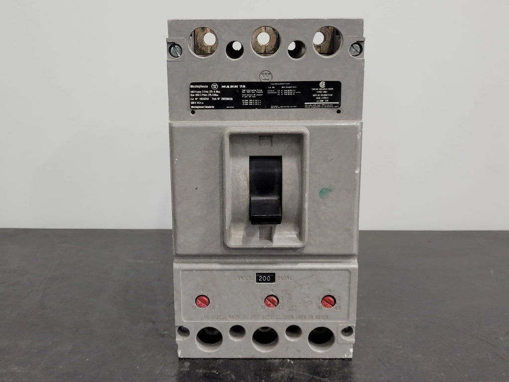WESTINGHOUSE 225 Amp 3 Pole Circuit Breaker Frame HKA3225F w/ 200 Amp ...