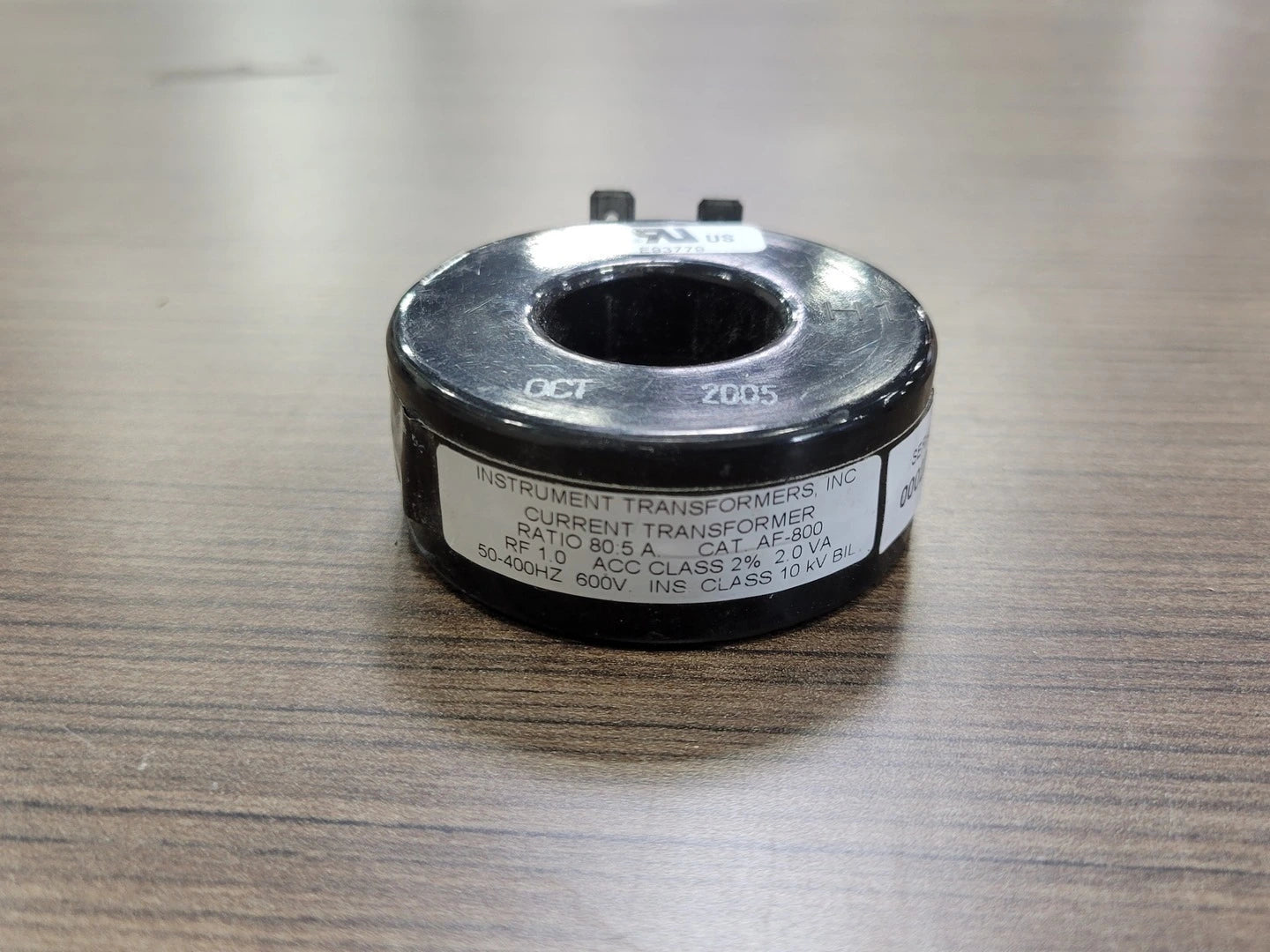 INSTRUMENT TRANSFORMERS, INC. 80:5A Ratio Current Transformer AF-800