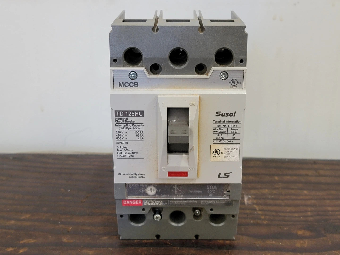 SUSOL 125 Amp, 3 Pole, 600 volts Circuit Breaker TD125HU