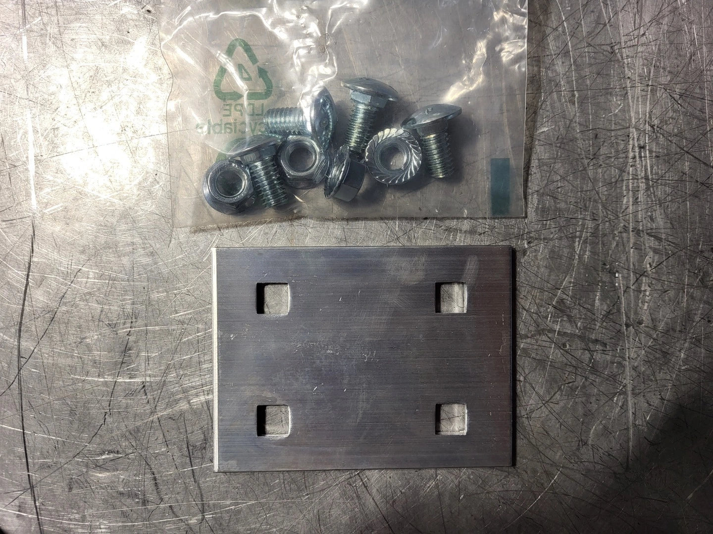 4" x 3" Stainless Steel Back Plate w/ Bolts