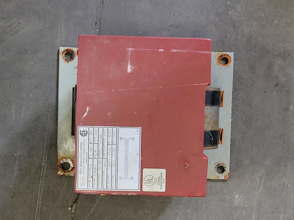 REX MANUFACTURING 1000 VA Transformer, 4160 pri. volts, 120 sec. volts ...