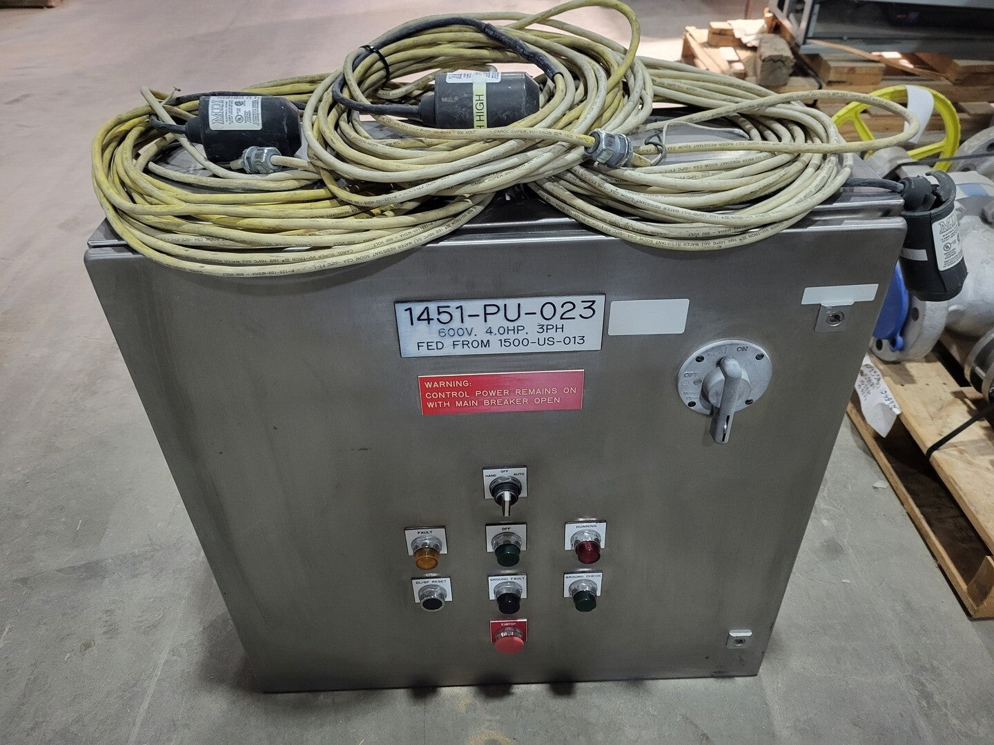 4HP, 600V Motor Starter Control Panel w/ 10A, 3-Pole Circuit Breaker ...