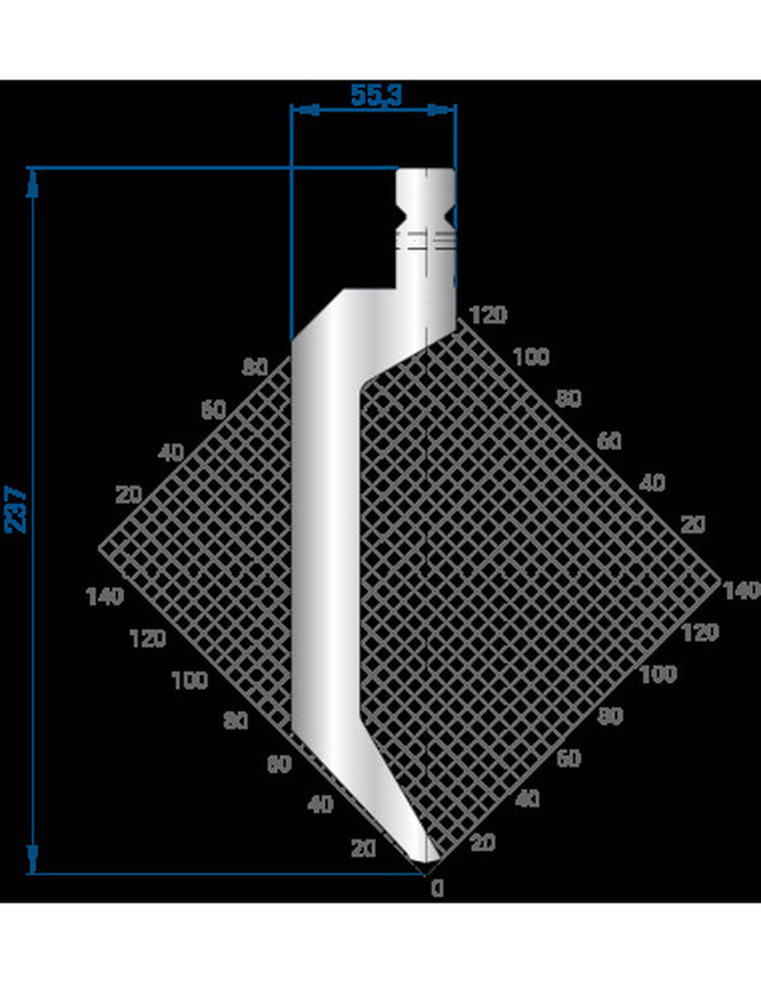 N.º de pieza 1324 @515 mm Punzón de cuello de cisne de 86 grados