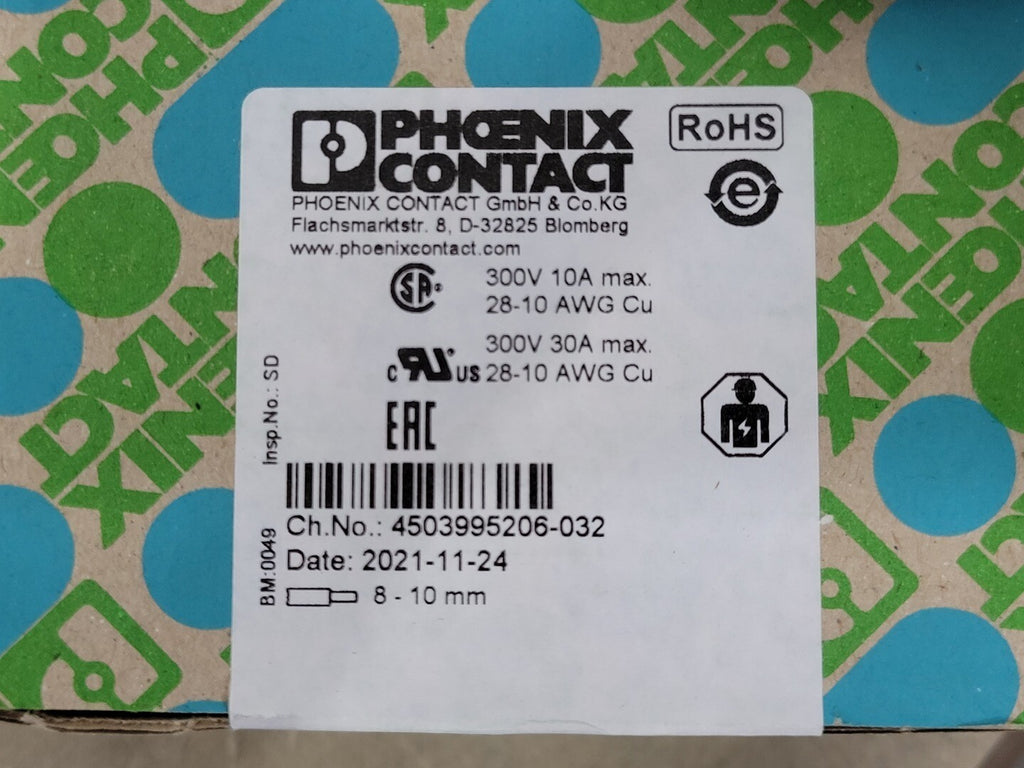 PHOENIX CONTACT ST 4-FSI/C Fuse Modular Terminal Block 3036372 (Box of 50)