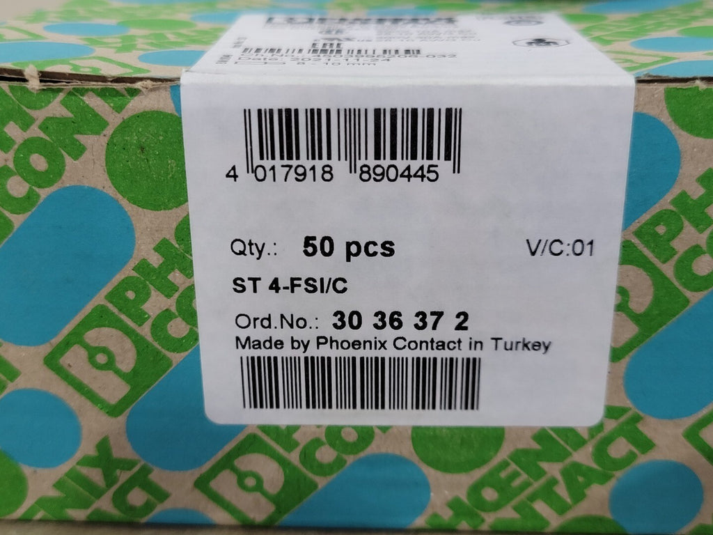 PHOENIX CONTACT ST 4-FSI/C Fuse Modular Terminal Block 3036372 (Box of 50)
