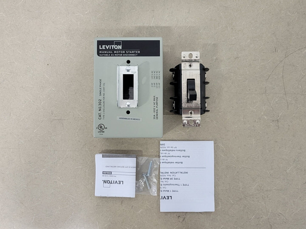 LEVITON 30 Amp Motor Starter Toggle Switch N1302-DS